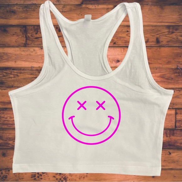 Tops | Smiley Face Tank Top | Poshmark